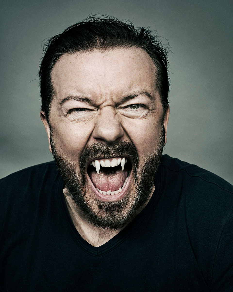 Ricky Gervais Vampire Teeth